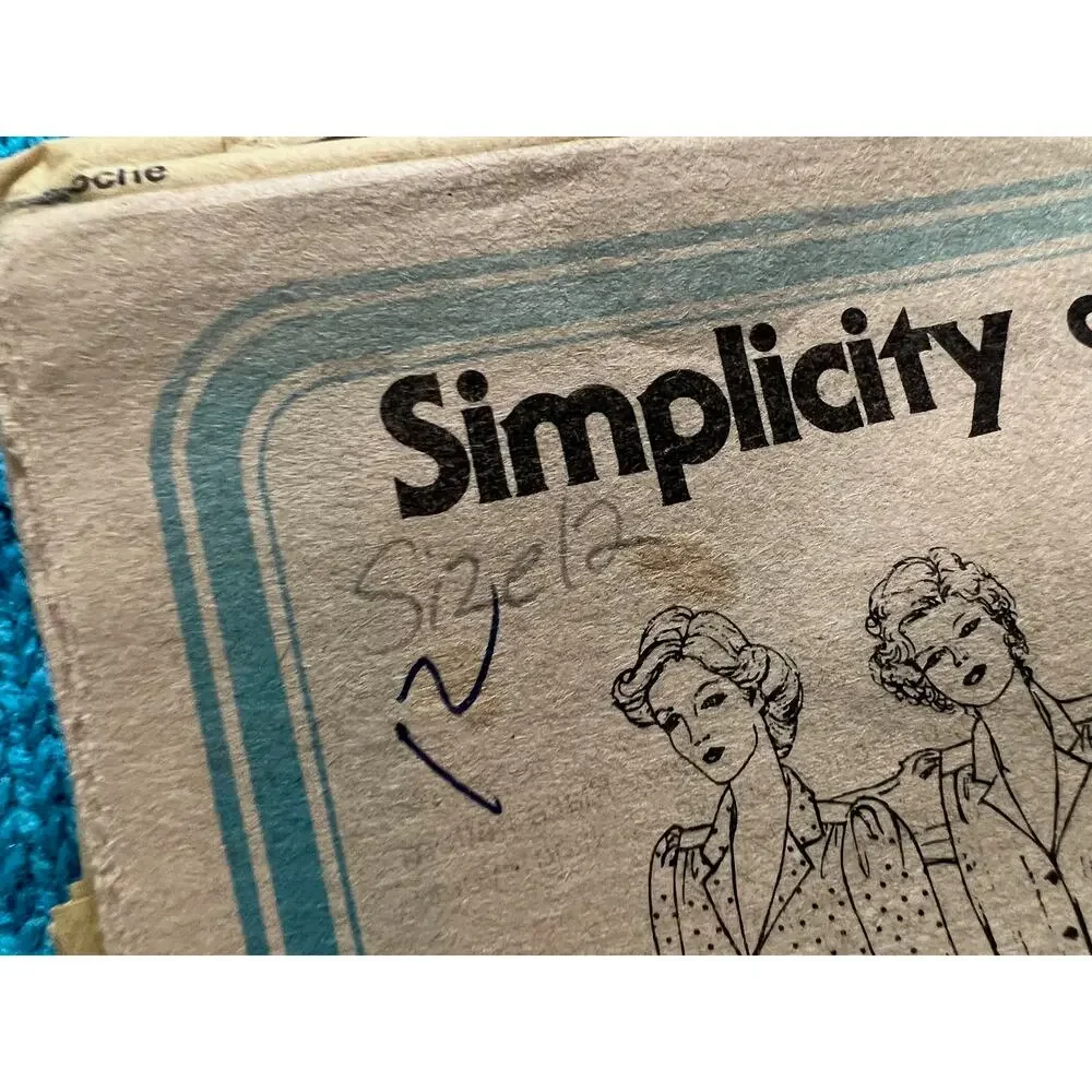 neelam | Office | Simplicity 978 Sewing Pattern Shirt Dress 198s Size ...